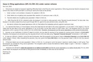 GST Waiver Form Issues – SPL 01 & SPL 02 Fixes