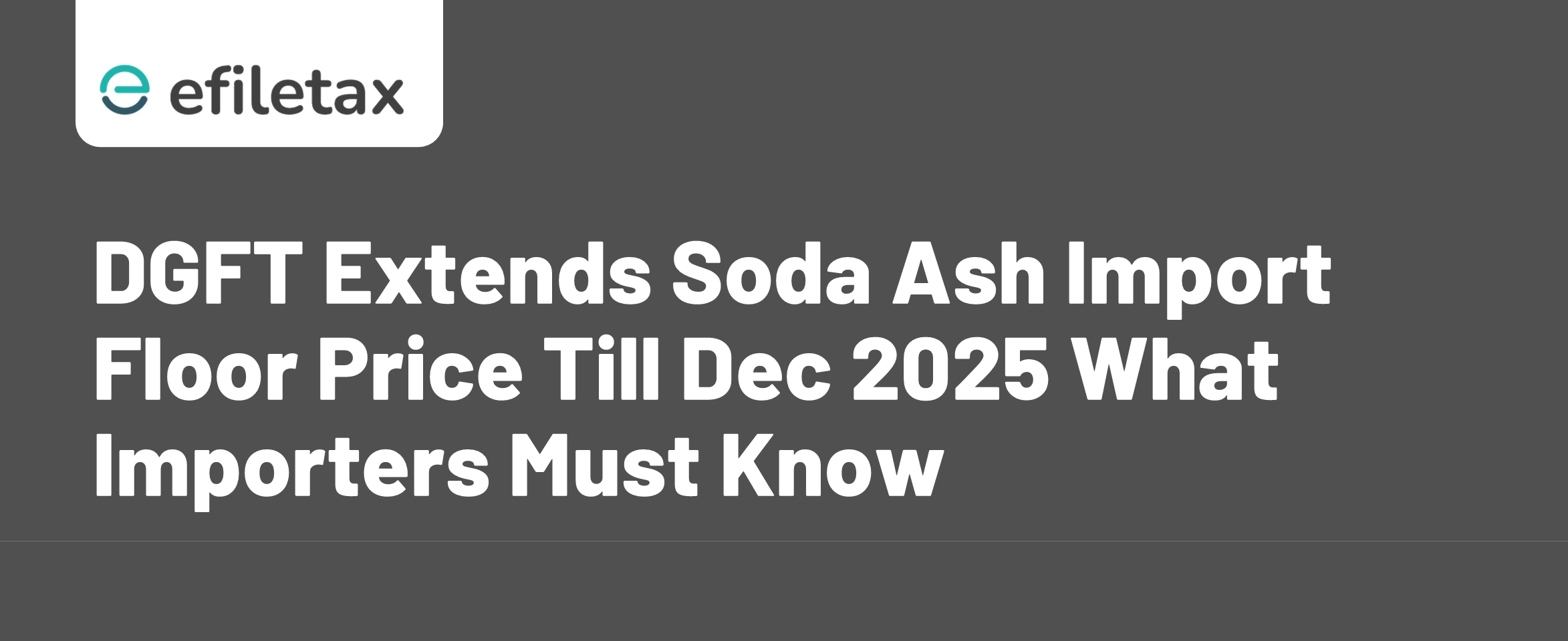 Minimum Import Price on Soda Ash Extended Till Dec 2025 - efiletax